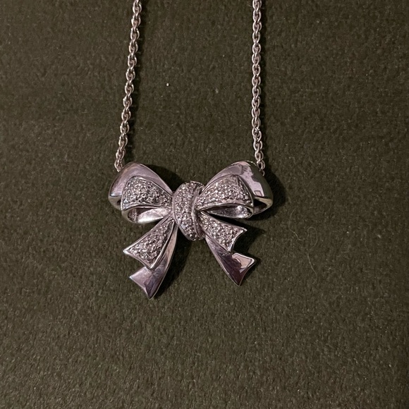 Affinity | Jewelry | Affinity Dimond Sterling Bow And Sterling Chain ...